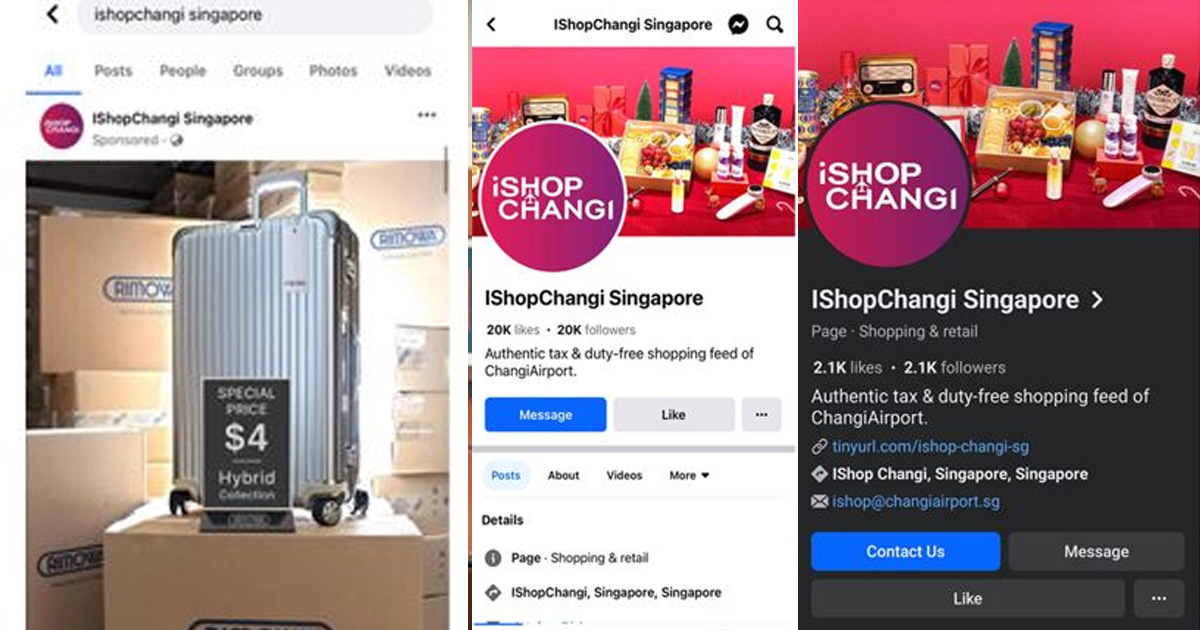 19 VICTIMS LOSE $7,000 TO FAKE iShopChangi FB PAGE, "$4 LUGGAGE OFFER"