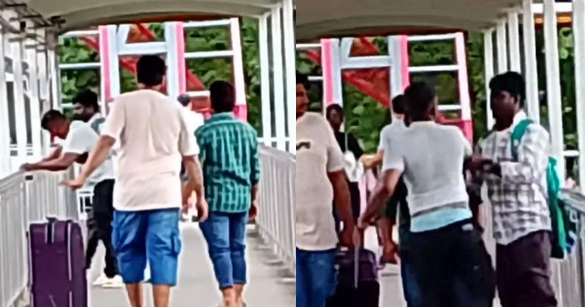 Boon Lay MRT Overhead Bridge Fight: Fight Until Slipper Also Come Out
