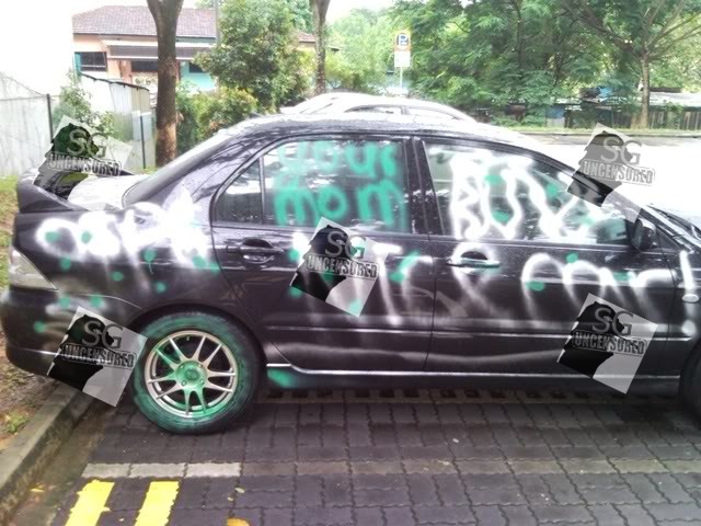 Ah Long Not Only Splash Paint At Your House. Your Car Also!!!!