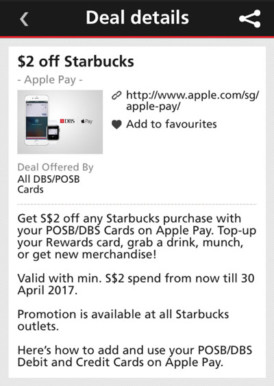 GET $2 OFF YOUR STARBUCKS PURCHASES WHEN YOU USE APPLE PAY THRU DBS ...