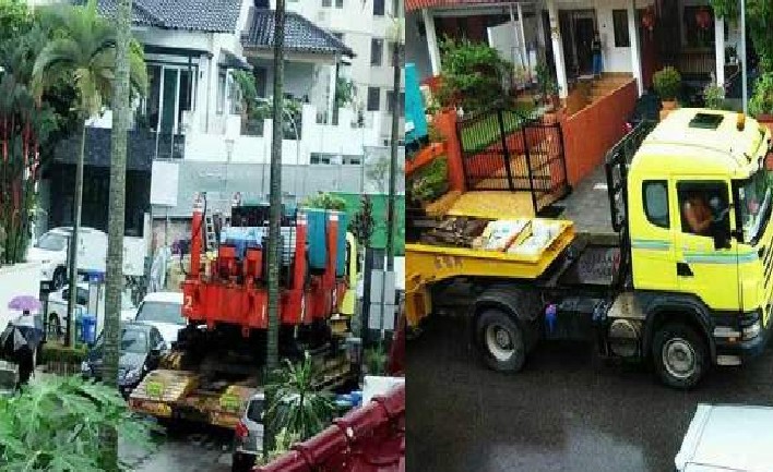 FIRST WORLD PROBLEMS: MASSIVE TRUCK FORCES RESIDENTS TO MOVE THEIR CARS