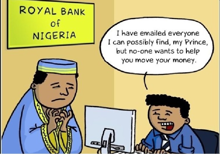 NIGERIAN EMAIL SCAM "PRINCE" CAUGHT IN US.
