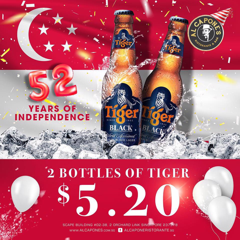 NATIONAL DAY PROMO @ Al Capone's Ristorante & Bar TWO BOTTLES TIGER ...