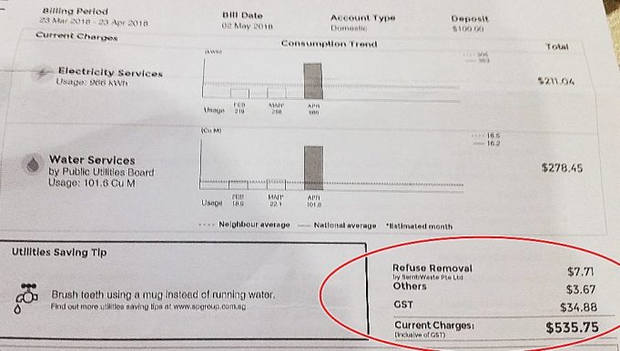 BILL SHOCK! SP GROUP BILL OVER $500 WITH NO AIRCON!