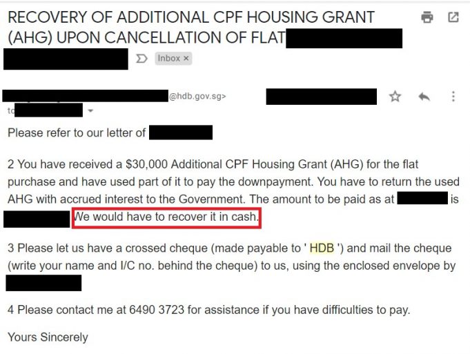 TOOK GRANT FOR FLAT BUT CANCEL? PAY BACK GRANT IN CASH!