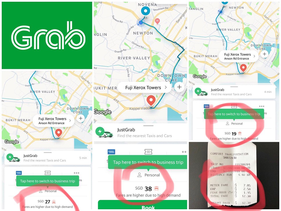 GRAB CHARGES VS UBER. I MISS UBER ALREADY ):