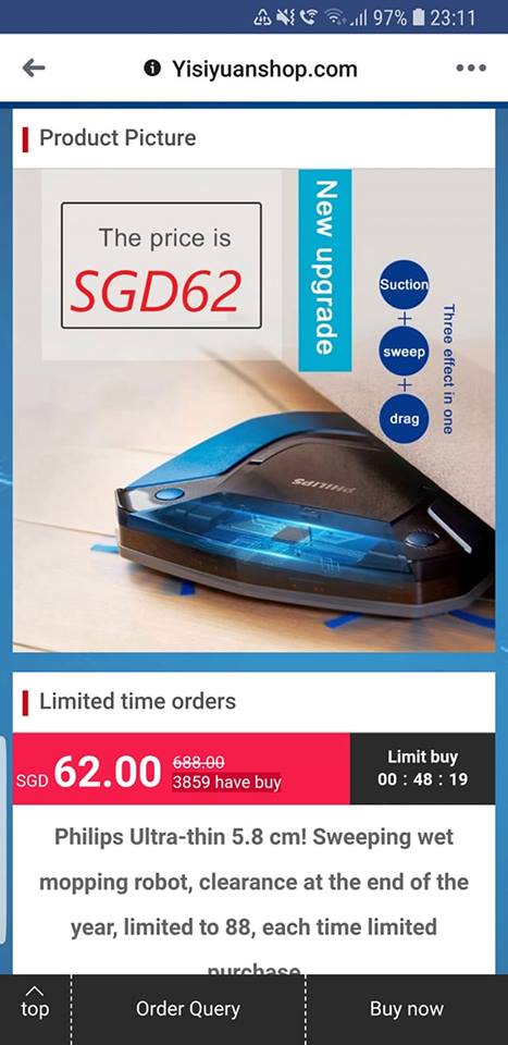 BEWARE OF FAKE ROBOT VACUUM AD CLAIMING TO BE PHILIPS