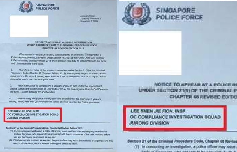 FAKE SINGAPORE POLICE FORCE LETTERS BEWARE!!