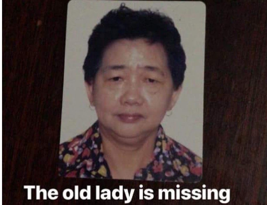 OLD LADY MISSING. DID YOU SEE HER? HELP SHARE!