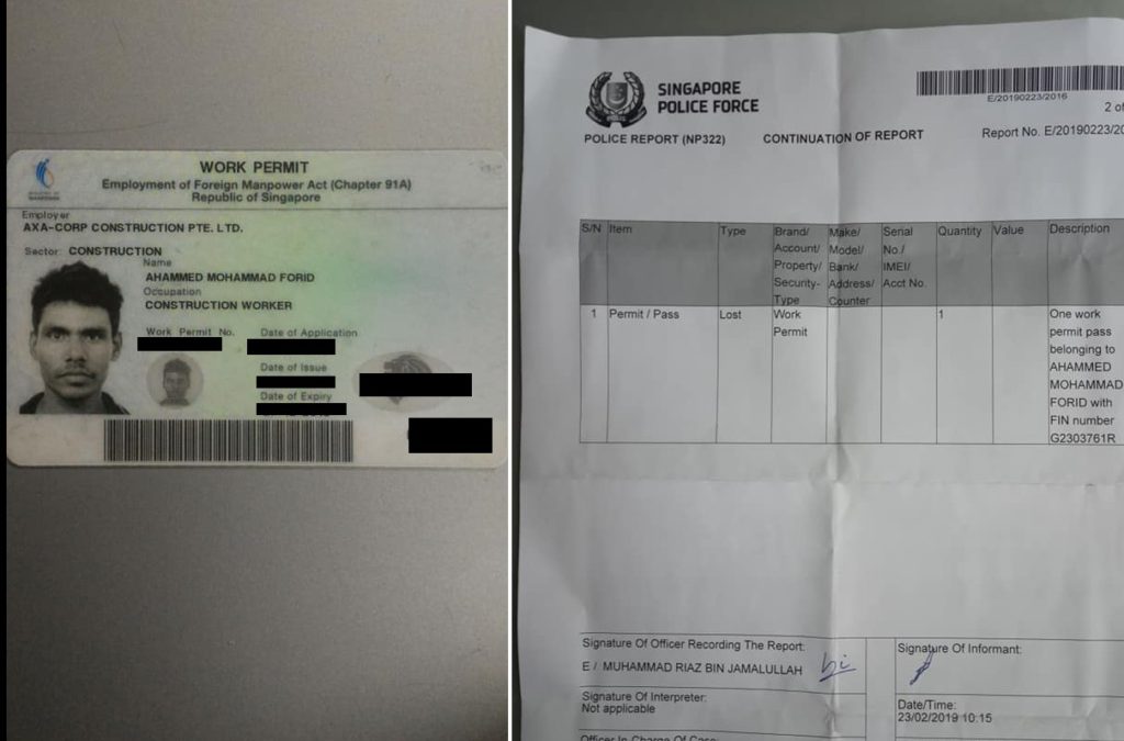 ANYONE SEEN THIS MAN'S WORK PERMIT. WORKER SEEKING HELP!