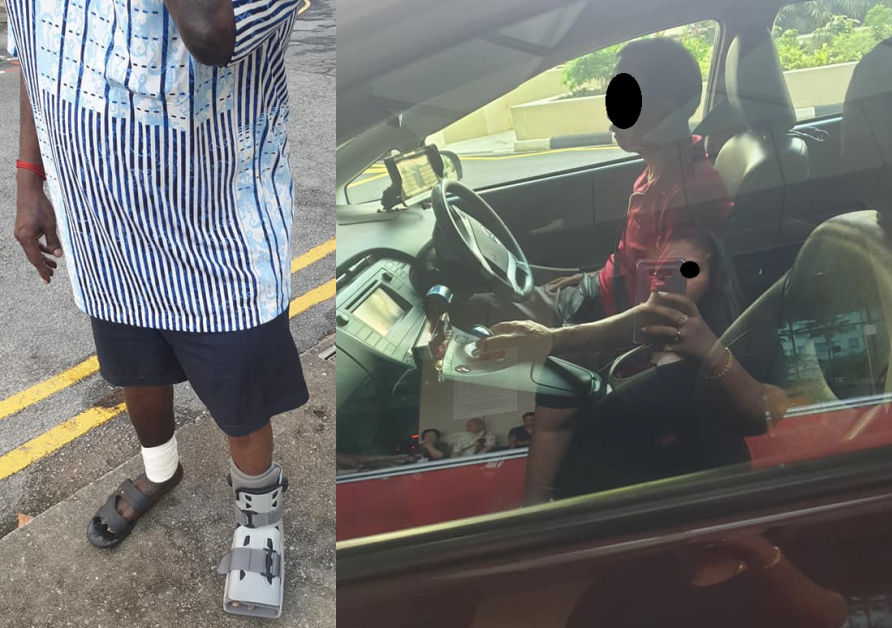 RUDE TAXI DRIVER REFUSE TO GIVE WAY AT HOSPITAL TAXI STAND TO INJURED MAN
