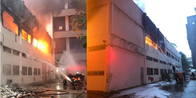70 FIREFIGHTERS COMBAT MASSIVE FIRE AT TUAS WAREHOUSE