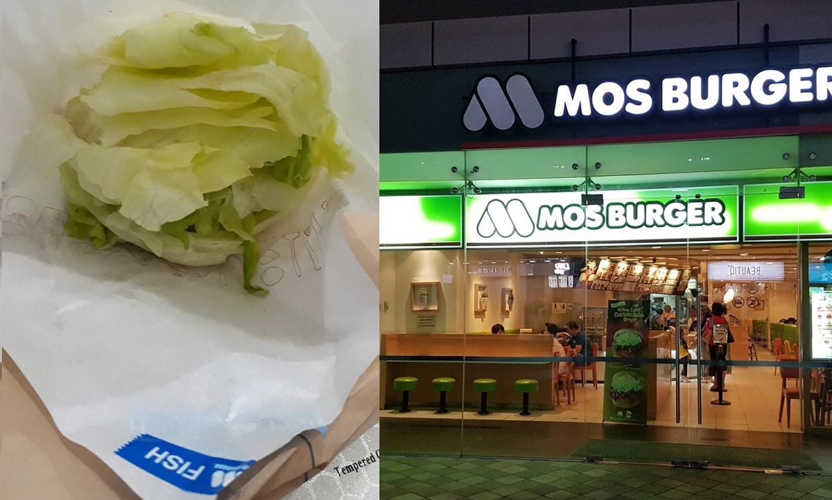 MOS BURGER SERVES CUSTOMER FISH BURGER WITHOUT FISH AND BUN