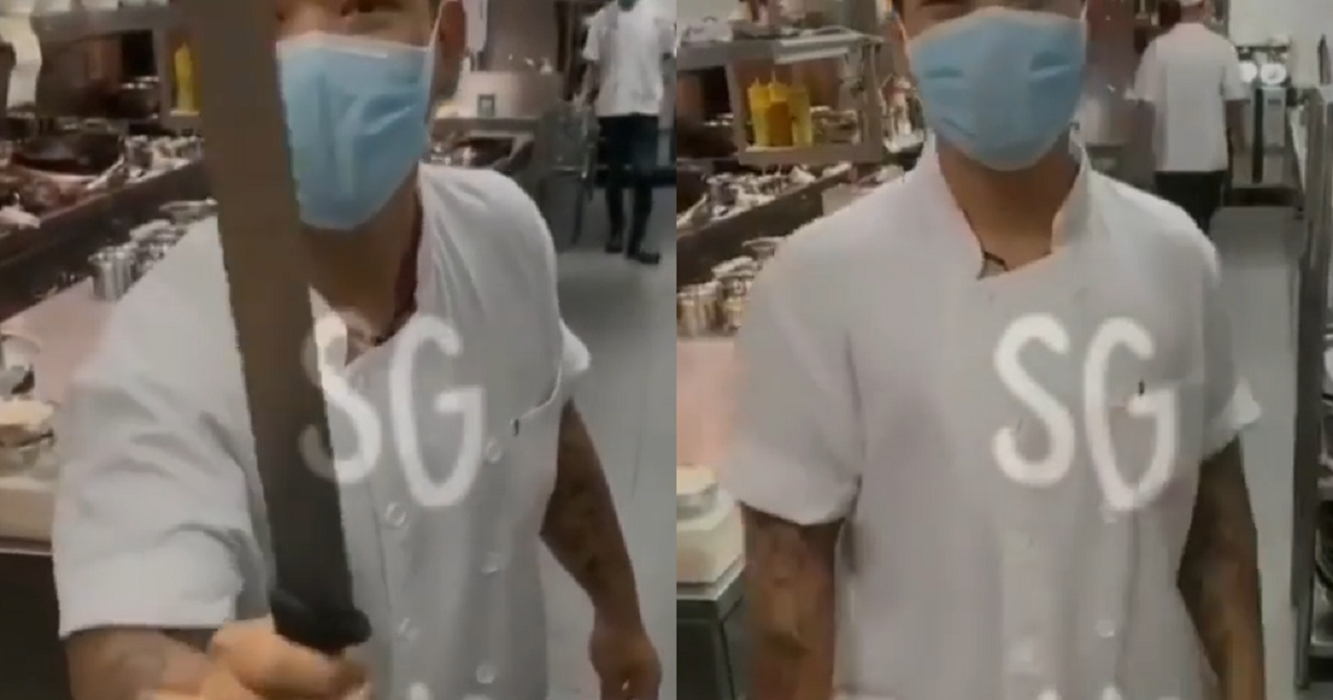 AH BENG CHEF TAKES KNIFE & WARN EVERYONE TO BRING MASK WHEN OUTSIDE