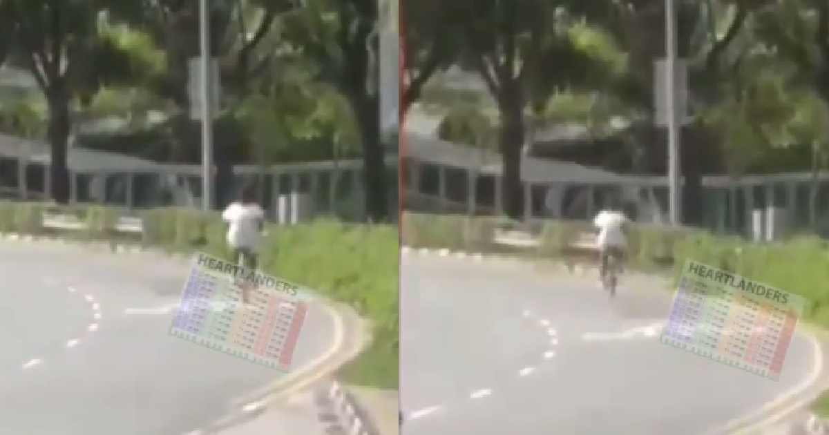 CYCLIST SPOTTED GOING AGAINST TRAFFIC, OCCUPYING ONE LANE