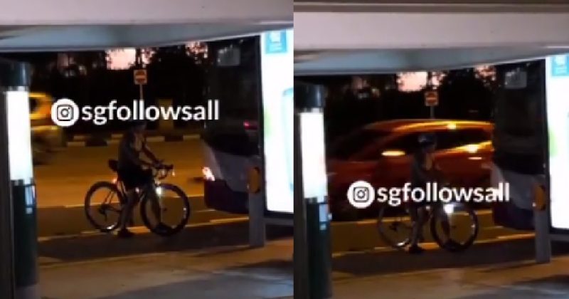GUAI LAN CYCLIST BLOCKS BUS ON PURPOSE