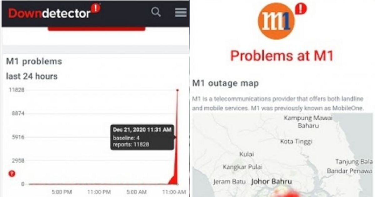 M1 BROADBAND DOWN ONCE AGAIN TODAY. 2ND OUTAGE IN A MONTH