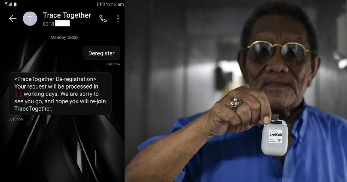 MAN CLAIM THAT YOU CAN DELETE YOUR TRACETOGETHER DATA BY SMSING +65