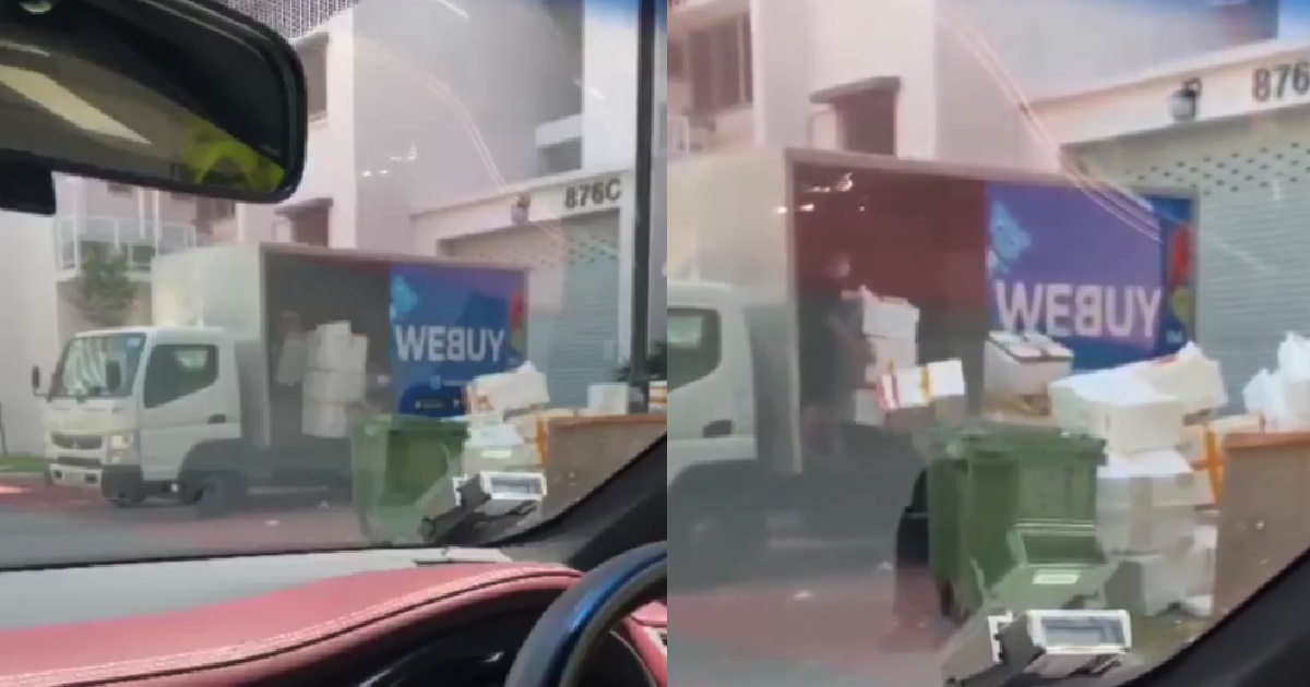 COMPANY LORRY DISPOSES OWN REFUSE AT HDB RUBBISH COLLECTION CENTRE