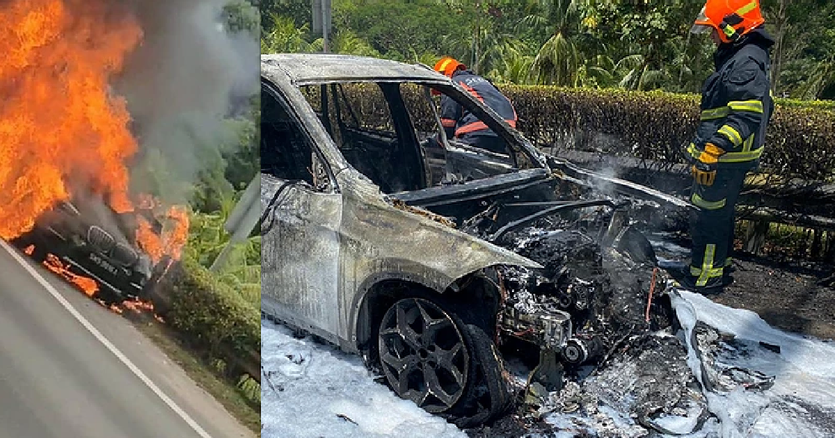 ANOTHER BMW EXPLODES & BURNS TO A CRISP ON BKE