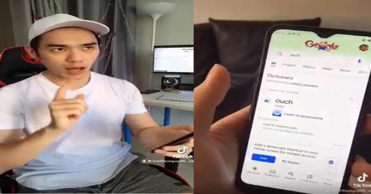 GUY TEACHING HIMSELF HOW TO USE "OUCH" BUT USES CB INSTEAD