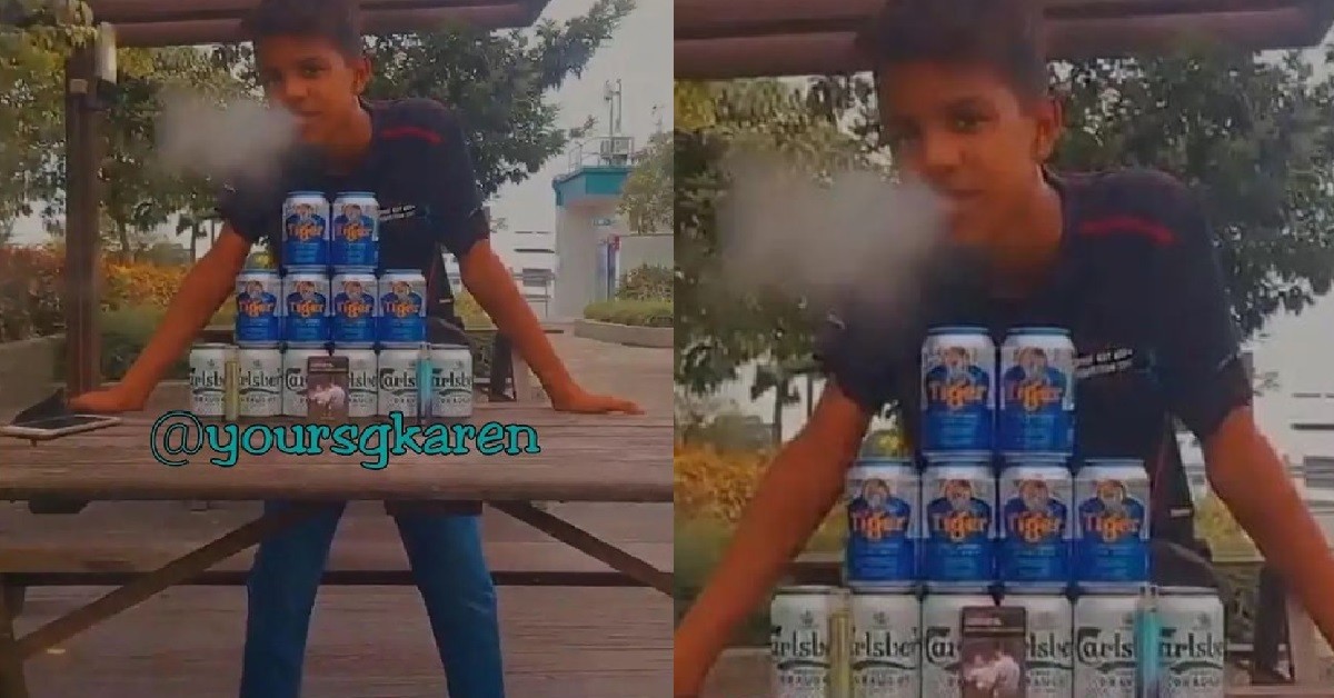 YP SMOKING, USE BEER CANS AS HIS VIRGINITY SHIELD AND POST FOR PHOTO