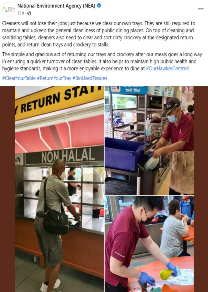 NEA: CLEARING YOUR OWN TRAYS WILL NOT MAKE CLEANERS LOSE JOBS