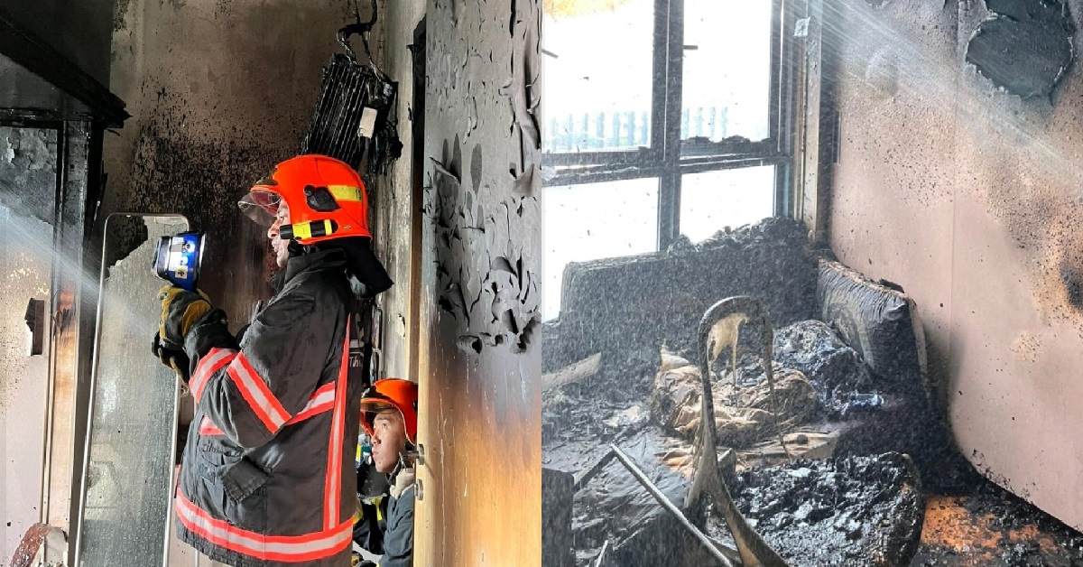FIRE AT GATEWAY DRIVE, CAUSED BY LIT CANDLE - ONE PERSON SENT TO HOSPITAL