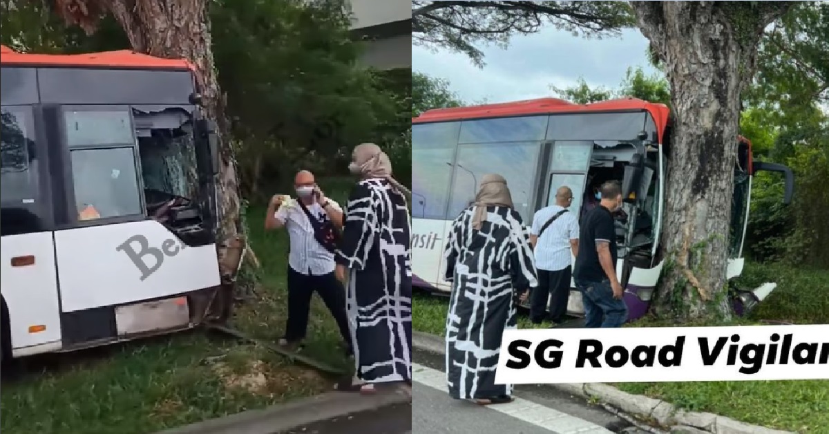 SBS BUS CRASHED INTO TREE, 6 SENT TO HOSPITAL & BUS CAPTAIN SUSPENDED