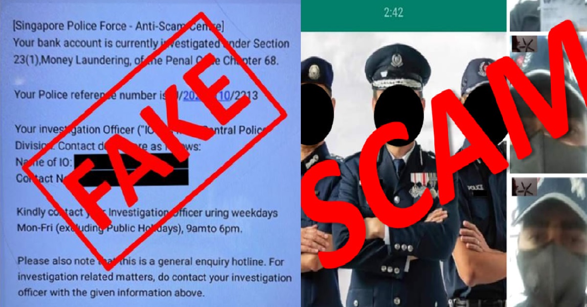 S'PORE POLICE WARNS OF FAKE SCAM MESSAGES PRETENDING TO BE POLICE