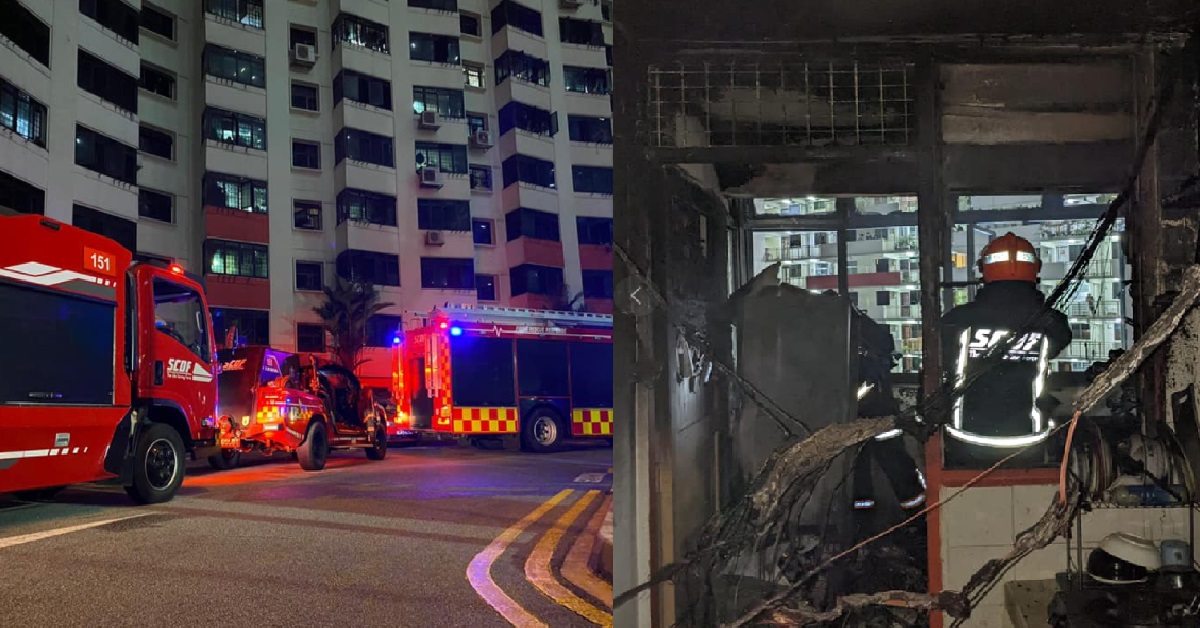 FIRE BROKE OUT @ TOA PAYOH HDB ON CNY EVE, ABOUT 50 PEOPLE EVACUATED