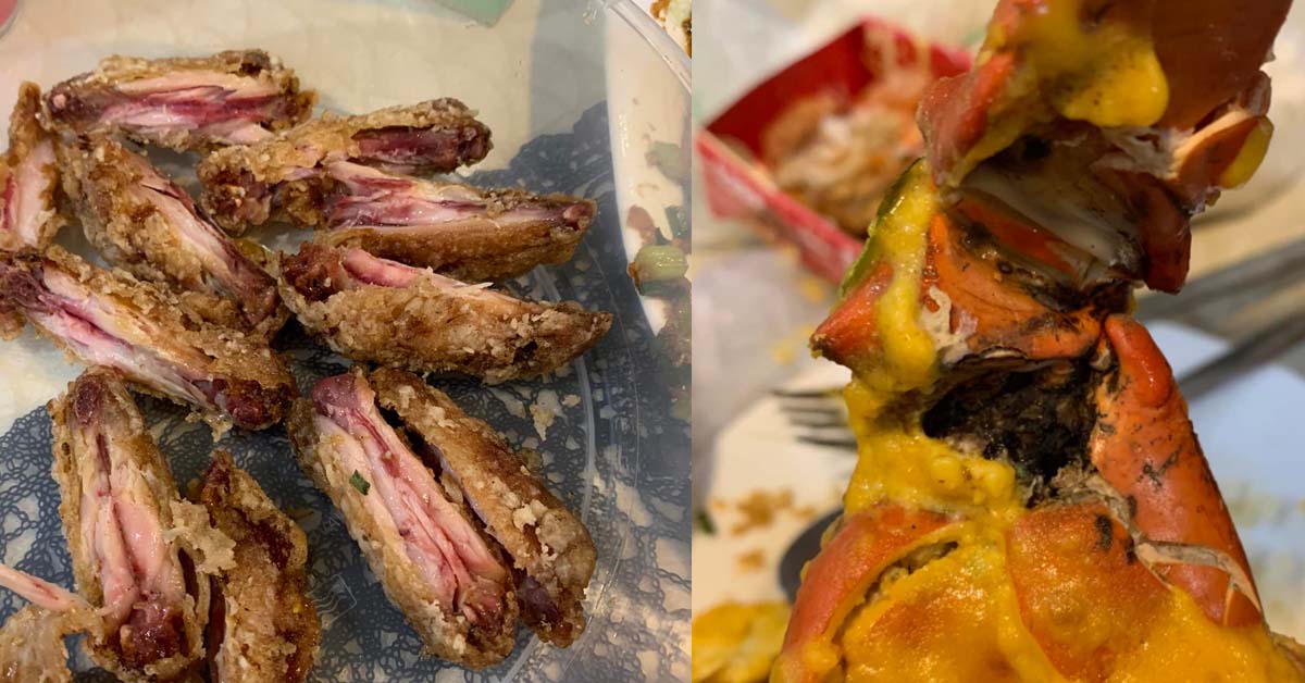 REUNION DINNER ORDERED FROM RESTAURANT, RAW MEAT & ROTTING CRABS