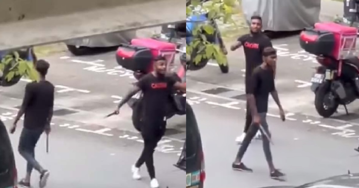 TWO MEN CHARGED IN BOON LAY SLASHING CASE, BROUGHT BACK TO CRIME SCENE