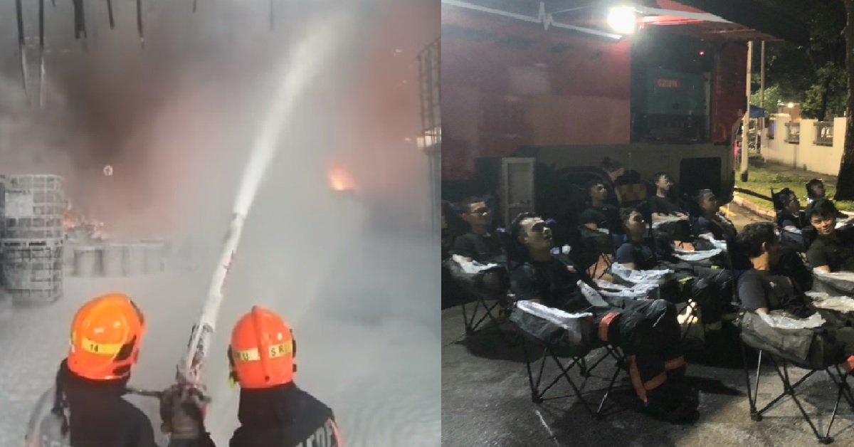 WASTE OIL PROCESSING PLANT ON FIRE, SCDF FIGHT FIRE UNTIL SHAG