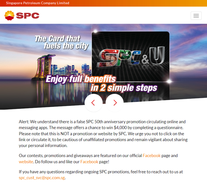 SPC WARN OF FAKE LUCKY DRAW "CHANCE TO WIN $4,000" SCAM