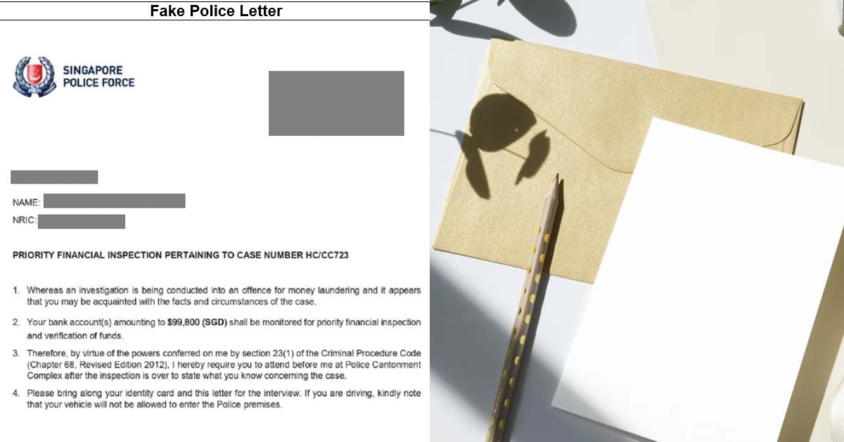 POLICE WARN OF FAKE LETTERS THAT USED THE POLICE LOGO