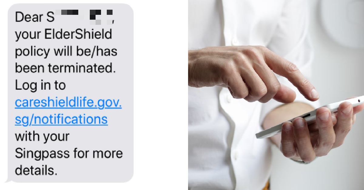 CPF - SMS ABOUT ELDERSHIELD POLICY TERMINATION IS LEGITIMATE