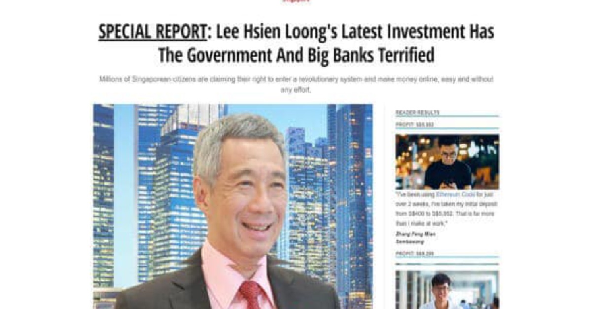 FAKE NEWS ADS CIRCULATING OF PM LEE ENDORSING CRYPTO INVESTMENTS