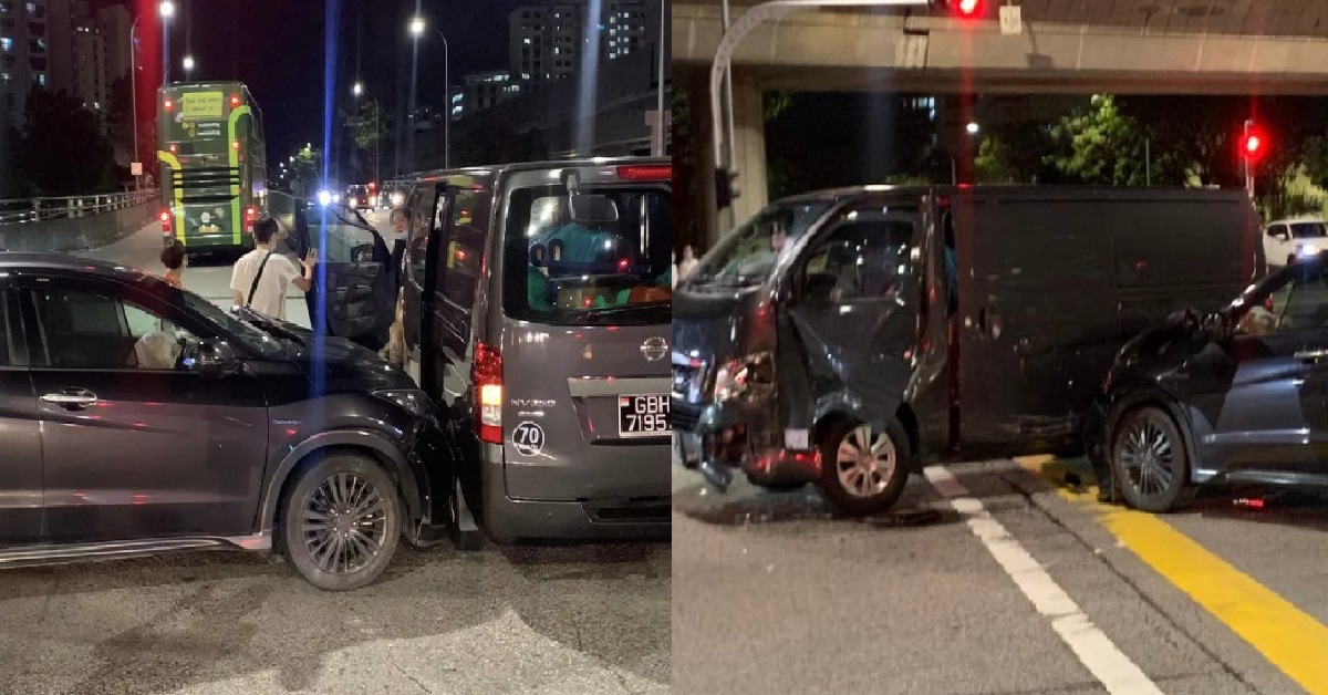 VAN HIT BY CAR THAT ALLEGEDLY BEAT RED LIGHT, APPEALING FOR WITNESSES