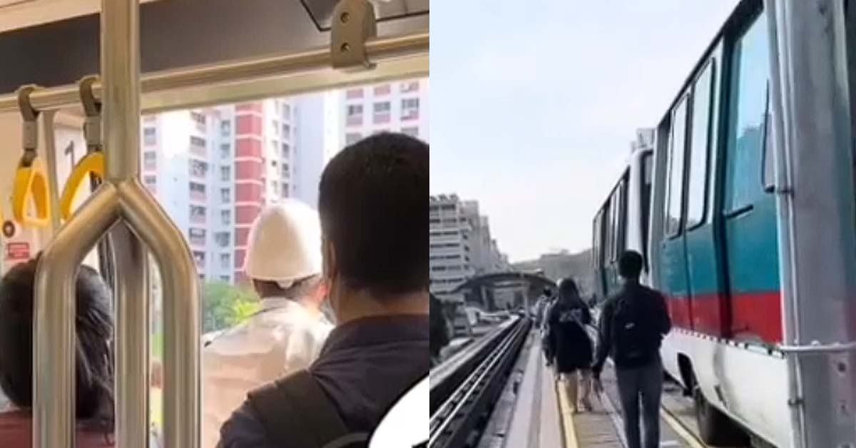 LRT TRAIN FAULT, COMMUTERS SEEN WALKING TO THE NEXT STATION