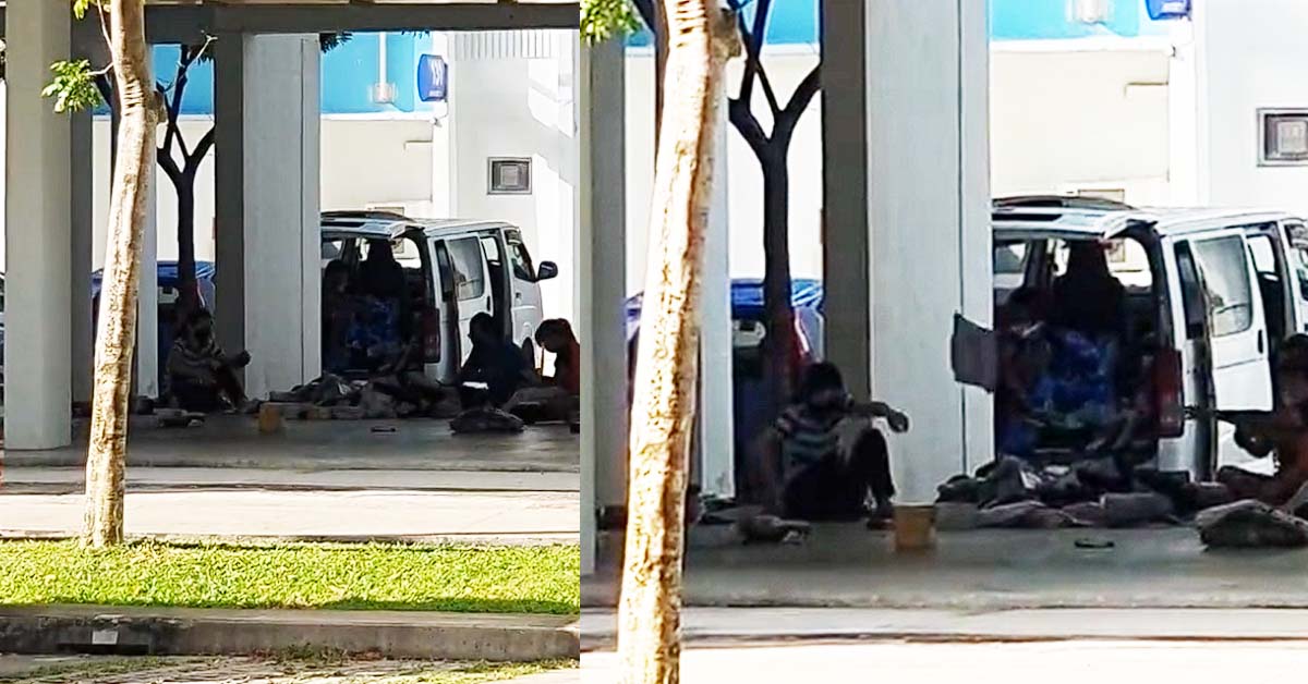 DELIVERY MAN SPOTTED THROWING PARCELS AT VOID DECK