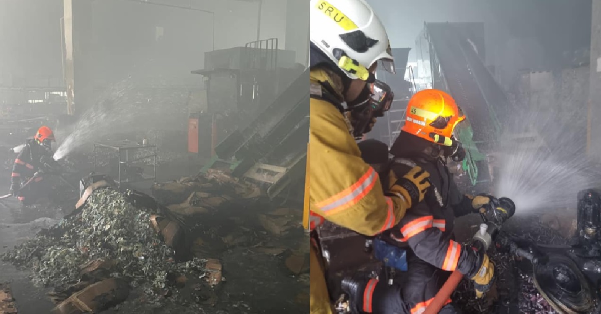 HUGE FIRE BROKE OUT @ TUAS, 80 FIREFIGHTERS DEPLOYED TO THE SITE