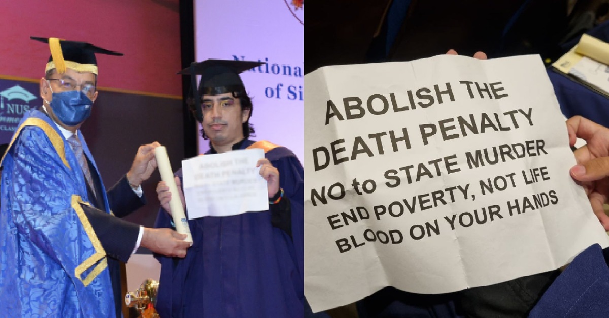 NUS STUDENT HELD ANTI DEATH PENALTY SIGN AT GRAD CEREMONY, POLICE ...