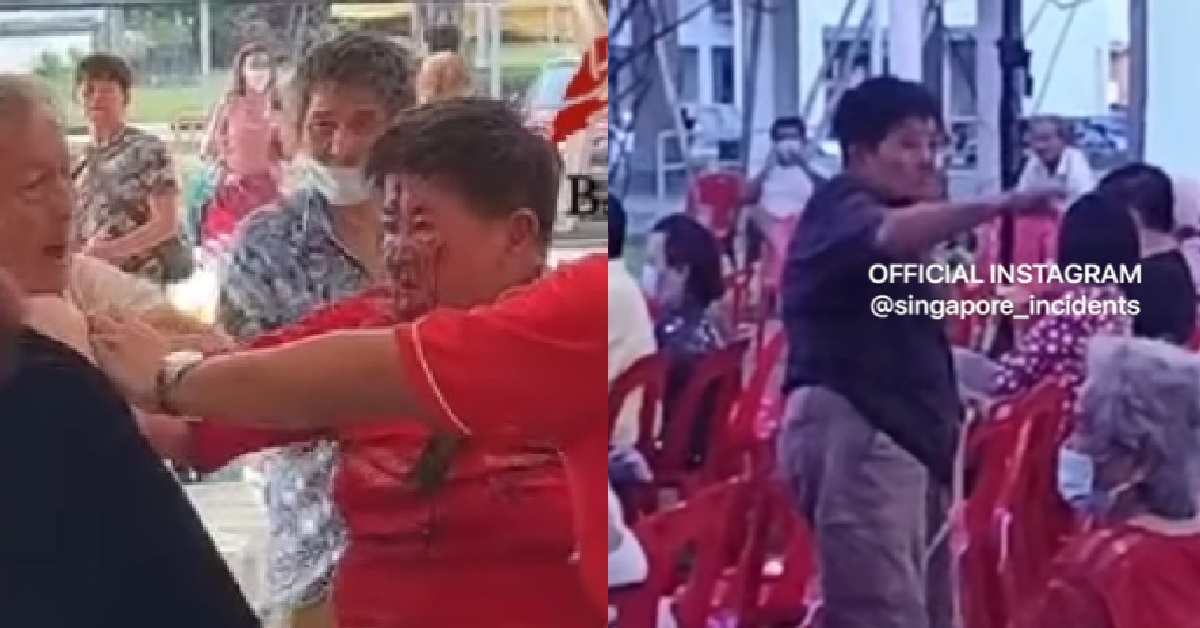 AUNTIE WHO WAS WHACKED FOR CHOPING SEATS@ GETAI, BACK TO HER ANTICS AGAIN