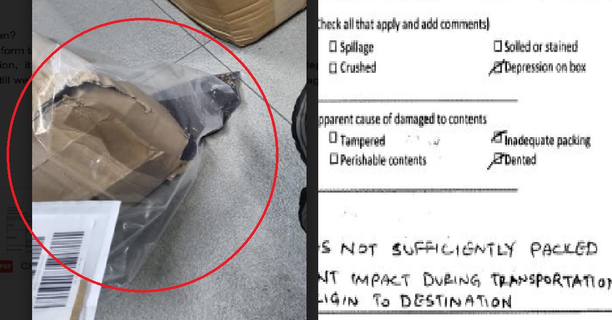 WOMAN'S PARCEL ALLEGEDLY DELIVERED "COMPLETELY WET" & WITH A HUGE HOLE ...
