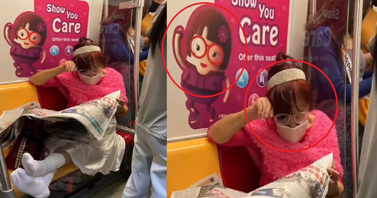 AUNTIE TAKING UP TWO SEATS ON MRT LIKE IT'S HER OWN PRIVATE LIVING ROOM