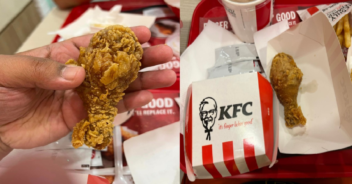 MAN ORDERS KFC, RECEIVES CUTE LITTLE DRUMSTICK THAT'S SMALLER THAN HIS PALM