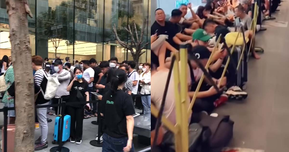 HUNDREDS QUEUE OVERNIGHT AT ORCHARD TO GET THE LATEST iPhone 14