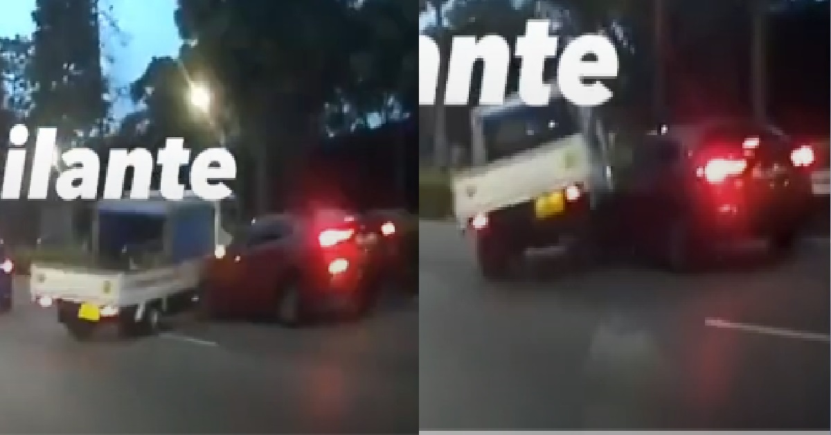 LORRY SUDDENLY BRAKES & TURNS 90 DEGREES, THEN CRASHES INTO 2 CARS ON SLE