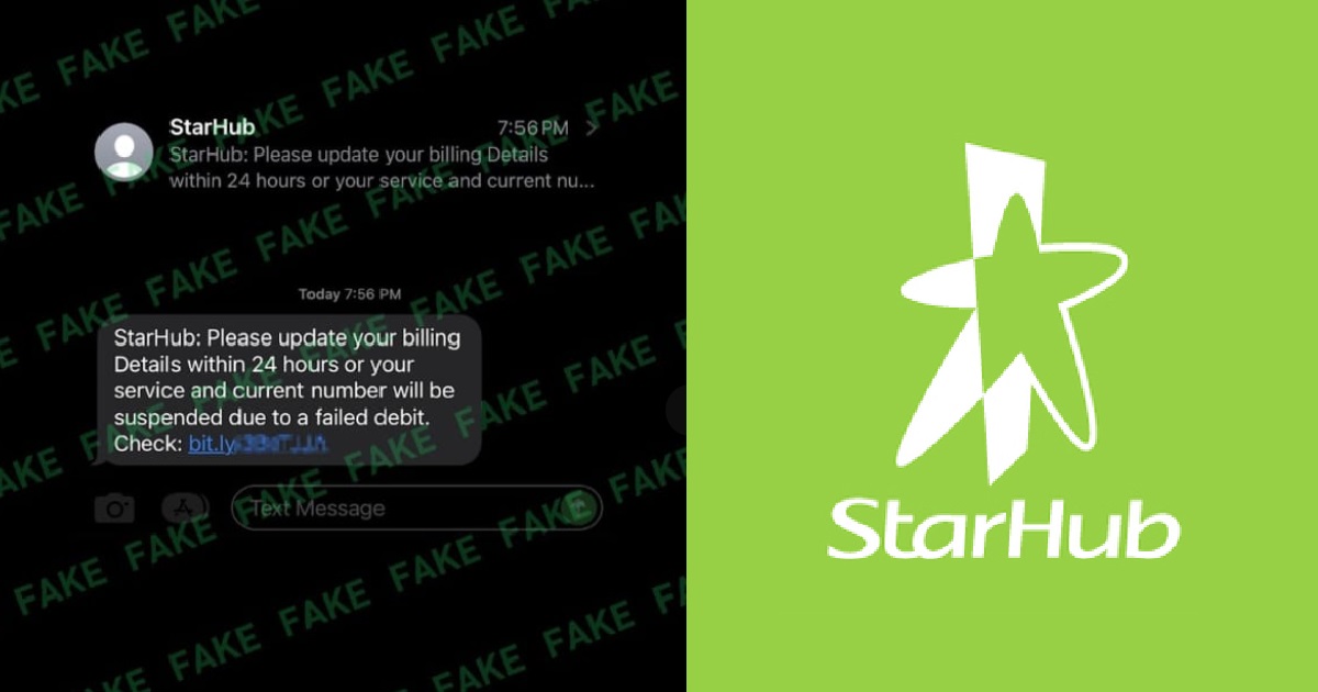 SCAMMERS PRETENDING TO BE FROM STARHUB ASKING TO UPDATE BILLING DETAILS